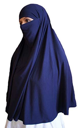Amal Niqab Muslim Nikab Women Burka Overhead Jilbab Long Hijab Abaya Khimar Blue Buy Online
