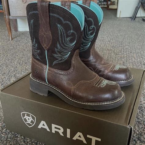 Ariat Womens Brown And Blue Boots Depop