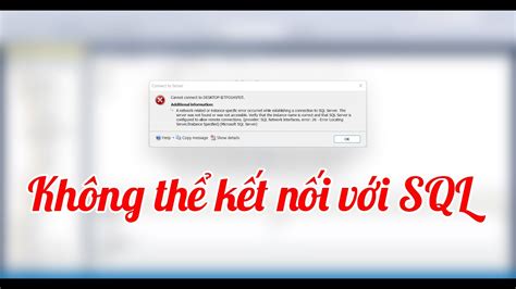 Cách Khắc Phục Không Thể Kết Nối Sql Server Youtube
