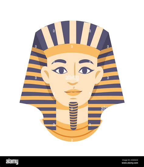 Ancient Egyptian Pharaoh Portrait With Striped Headdress Stock Vector Image And Art Alamy