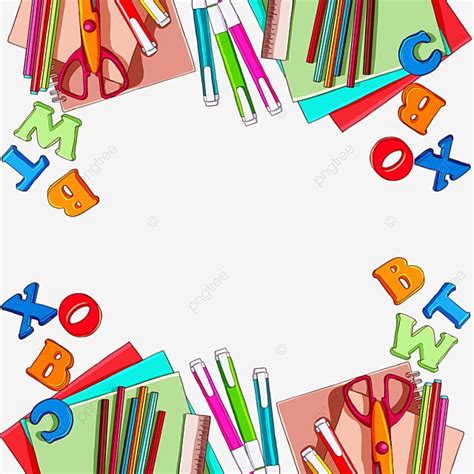편지지 일러스트 테두리 개학기 개학 학교 Png 일러스트 및 Psd 이미지 무료 다운로드 Pngtree