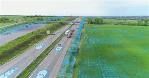 Visualization Of Cargo Delivery Smart Delivery Concept Delivery Of Goods Visualization Stock