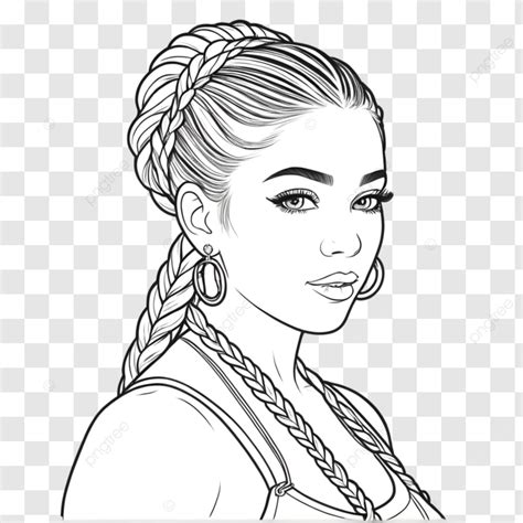 이 그림에는 머리를 땋은 소녀가 나와 있습니다 머리를 땋은 소녀 머리카락이 표시됩니다 이 그림 Png 일러스트 및 이미지 에 대한 무료 다운로드 Pngtree