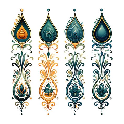 Premium Ai Image Watercolor Of Indian Paisley Borderlines Teardrop