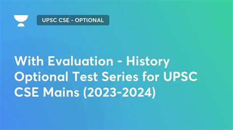 upsc cse optional with evaluation history optional test series
