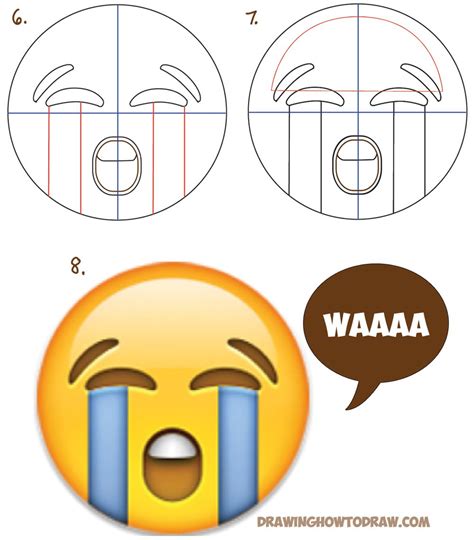 How To Draw Sobbing Crying Emoji Face With Easy Steps Lesson How To Draw Step By Step Drawing