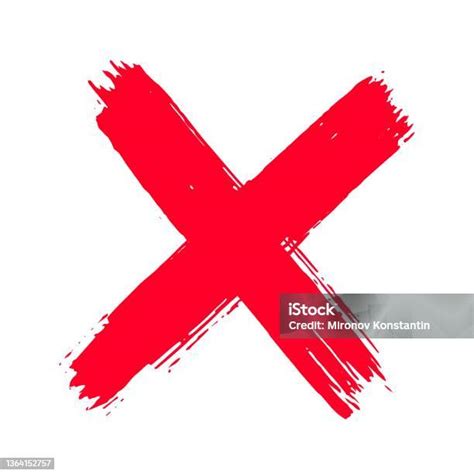브러시 스트로크로 그려진 더러운 그런지 손은 X 벡터 일러스트 아이콘을 교차합니다 거절에 대한 스톡 벡터 아트 및 기타 이미지 거절 거친 그런지 이미지 기법 Istock