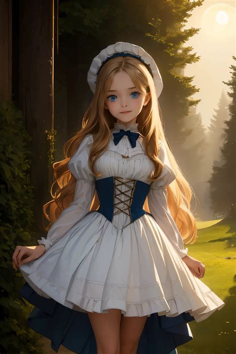 들판에 서 있는 드레스와 모자를 쓴 여성의 클로즈업 Seaart Ai