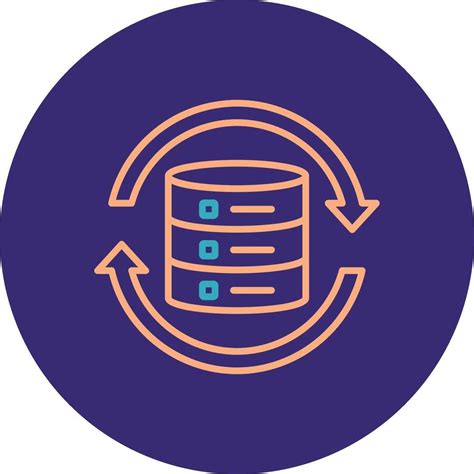 Data Synchronization Line Two Color Circle Icon 43453068 Vector Art At