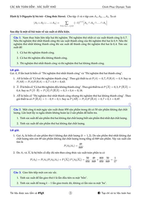 SOLUTION: Cac bai toan to hop xac suat hay va kho - Studypool