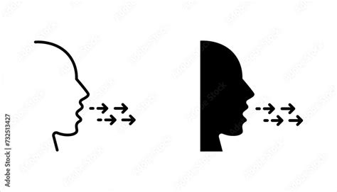 Breathing Icon Set Breath Difficulties Sign Respiration Problems