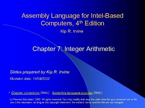 Assembly Language For Intel Based Computers 4 Th Edition