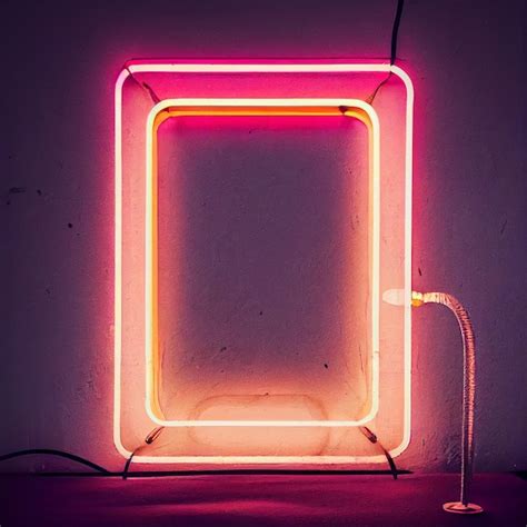 네온 프레임 배경 빈 네온 사인 벽지 프리미엄 사진