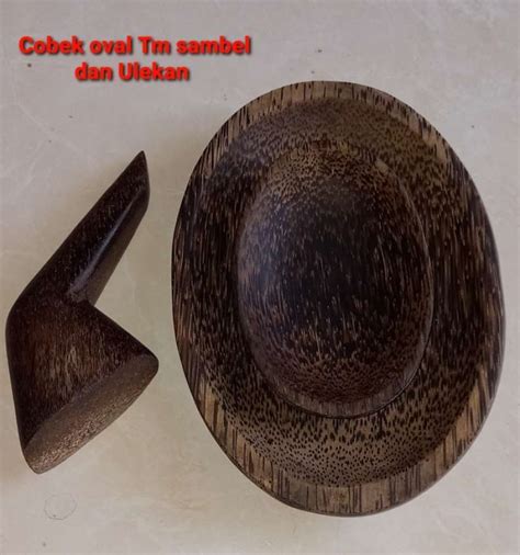 Jual Cobek Oval Tempat Sambel Dan Ulekan Kayu Aren Isi 3 Produk Di Seller Sentry Cengkareng