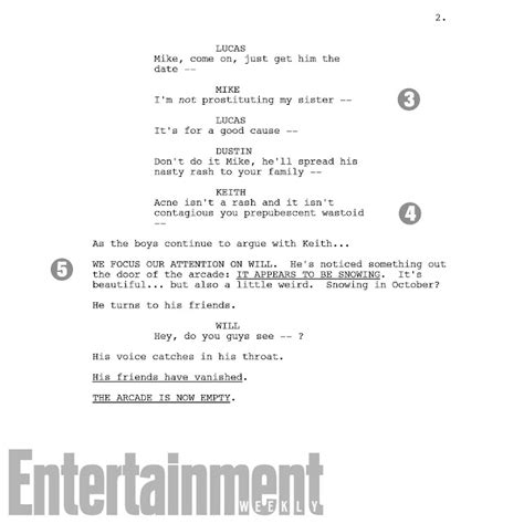 Stranger Things Una Pagina Dallo Script Della Seconda Stagione Lost In A Flashforward