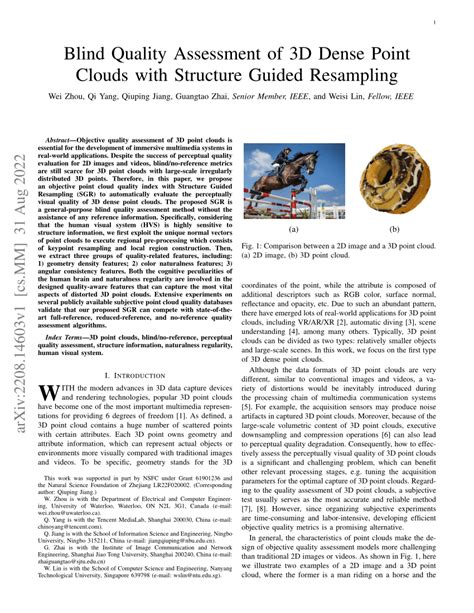 Pdf Blind Quality Assessment Of 3d Dense Point Clouds With Structure