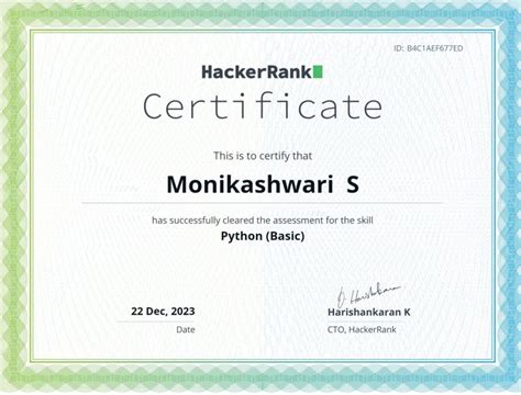 monikashwari s on linkedin hackerrank hackerrankcertified