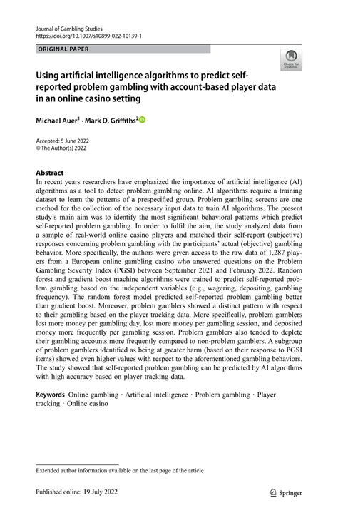 Pdf Using Artificial Intelligence Algorithms To Predict Self