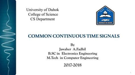 Lecture2 Common Continuous Time Signals Ppt