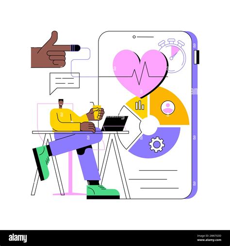 digital wellbeing abstract concept vector illustration office