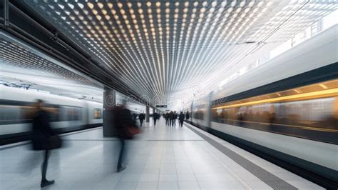 Urban Transportation Inside The Train Station Resplendent Stock Image