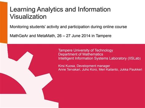 Learning Analaytics And Information Visualization Ppt