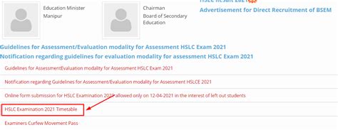 Manipur Hslc Time Table 2023 Hslc Exam Routine 2023