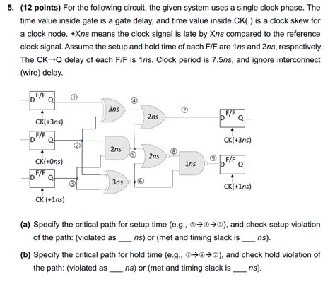 Solved Points For The Following Circuit The Given Chegg