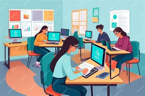 Premium Photo Students Pass Exam Test Vector Flat Illustration Online