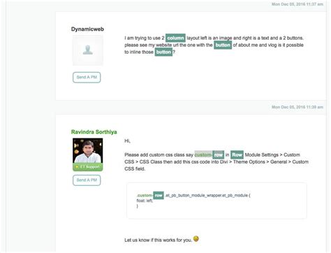 Two Buttons Inline Side By Side In Same Column With Content Above Below Them With Width