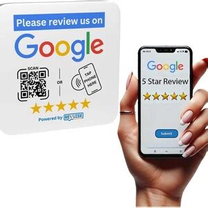 Google NFC QR Code Tap Plate Tap Or Scan Programmable W Your Google Review Page Link