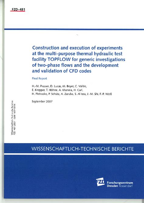 Pdf Construction And Execution Of Experiments At The Multi Purpose Thermal Hydraulic Test