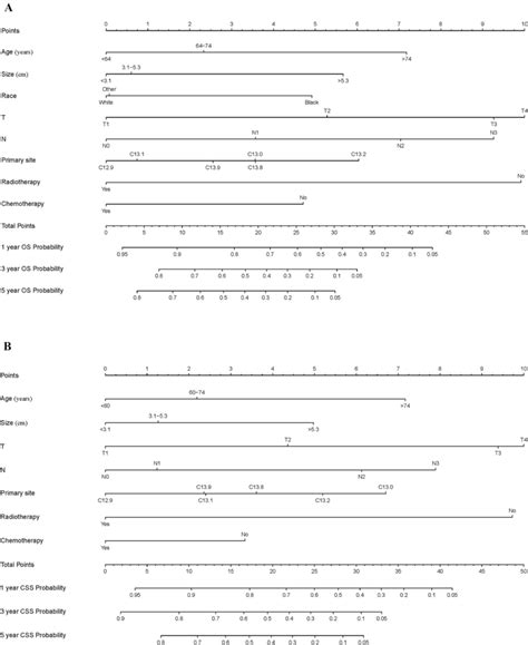 nomograms for predicting 1 3 and 5 year os and css download