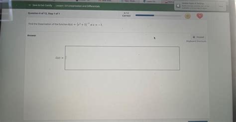 Solved Save & Exit Certify Lesson 3.9 Linearization and | Chegg.com