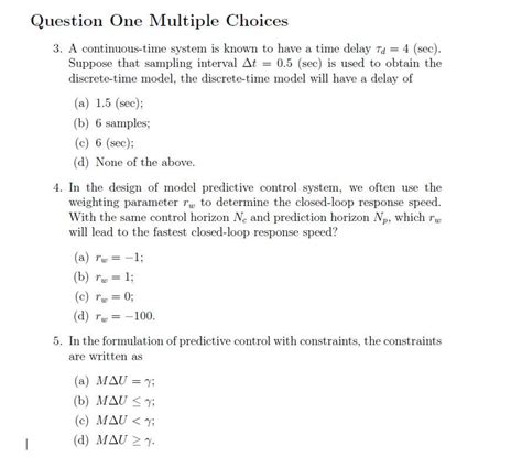 solved question one multiple choices 3 a continuous time