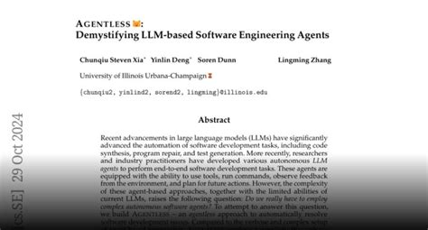 stefano fago on linkedin paper page agentless demystifying llm
