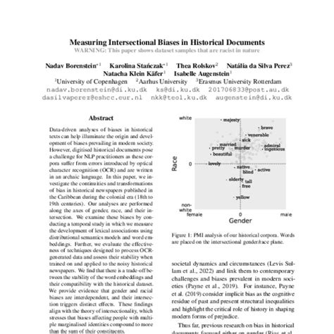 Measuring Intersectional Biases In Historical Documents Acl Anthology