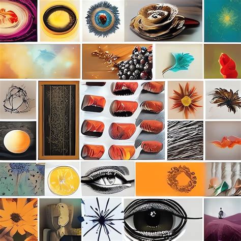 Quadrados Que Fazem Uma Colagem De Arte Colagem De Obras De Arte Foto