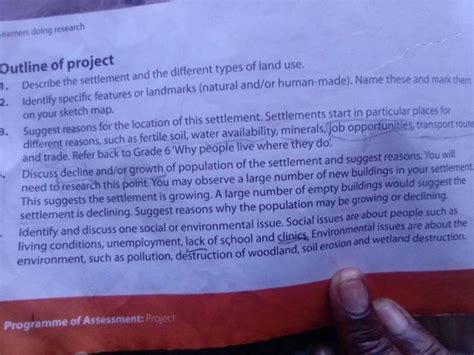 Solved Outline Of Project Describe The Settlement And The