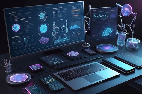 Premium Photo Virtual Interface Dna Science Laboratory Research