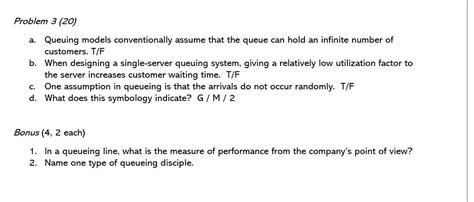 Solved Problem 3 20 A Queuing Models Conventionally