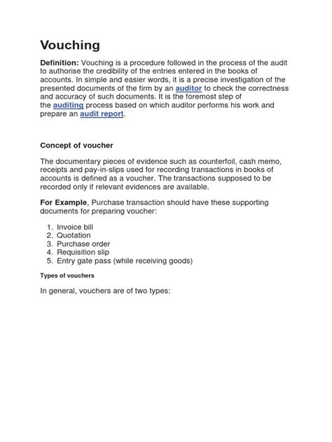 Vouching And Verification Pdf Audit Balance Sheet