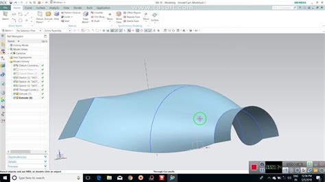 Through Curve In Nx Unigraphics Youtube