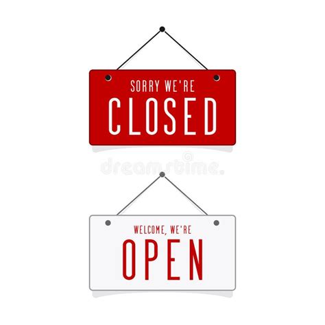 open and closed sign stock illustration illustration of signboard