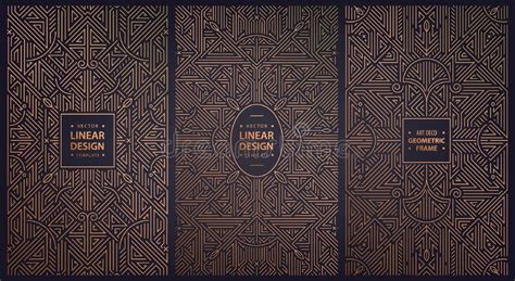 Vector Set Of Art Deco Design Elements Labels And Frames For Luxury Products Golden Linear