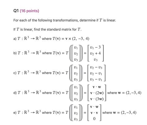 Solved For Each Of The Following Transformations Determine
