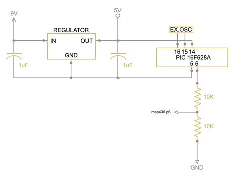msp430 rf2500 and pic 16f628a interconnection msp low power