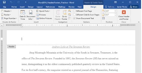How To Insert A Header Or Footer