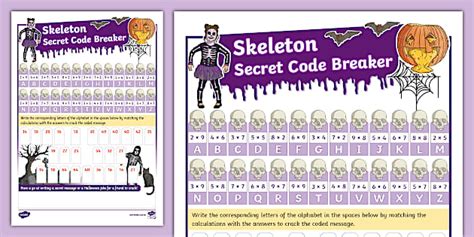 Skeleton Secret Code Breaker Multiplication Worksheets Skeleton Secret Code Breaker Multiplication Worksheets