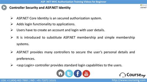 ASP .NET MVC Authorization Training Videos - ppt download